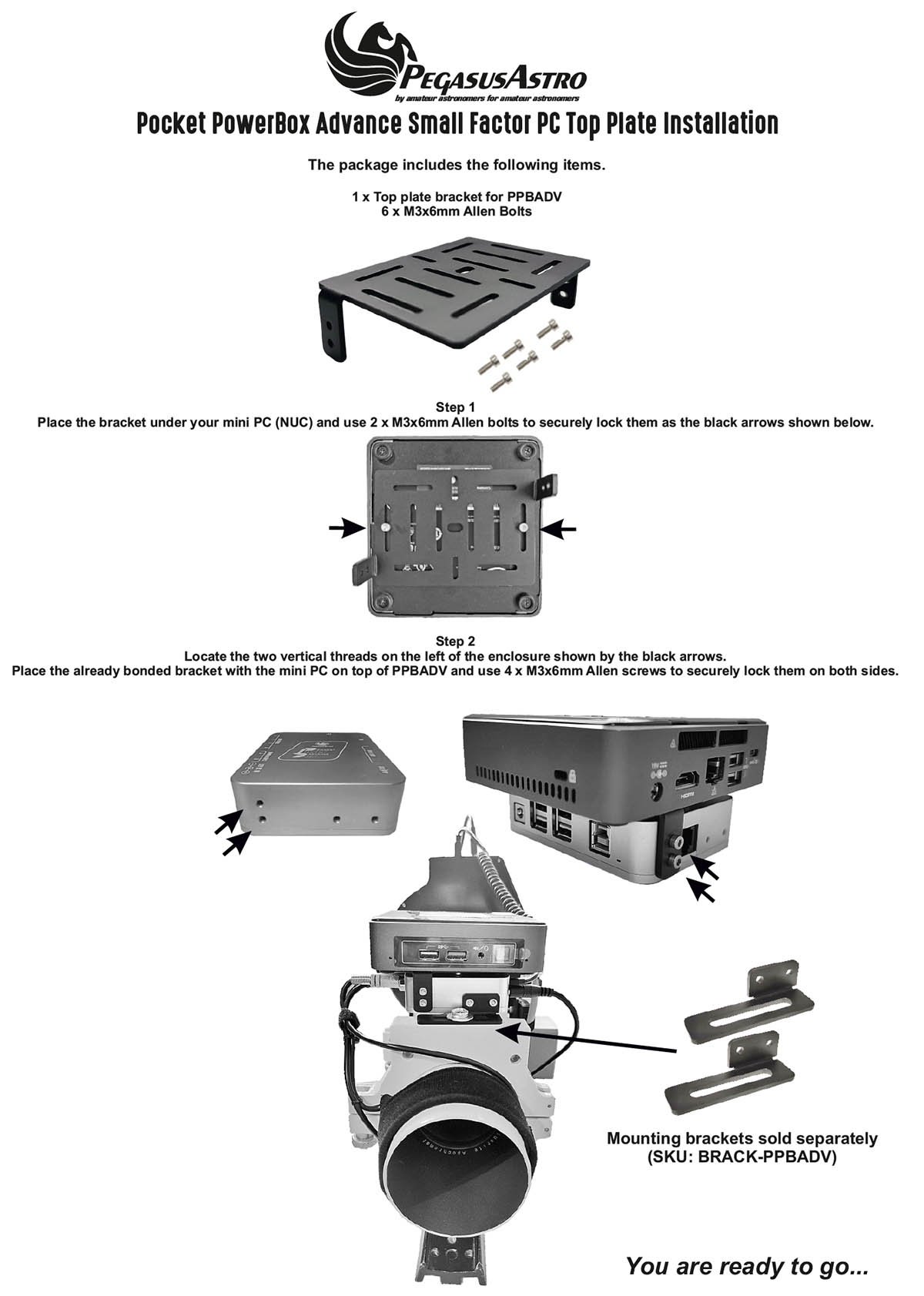 Pegasus Astro Small Factor Top Plate for Pocket Powerbox Advance - PEG ...